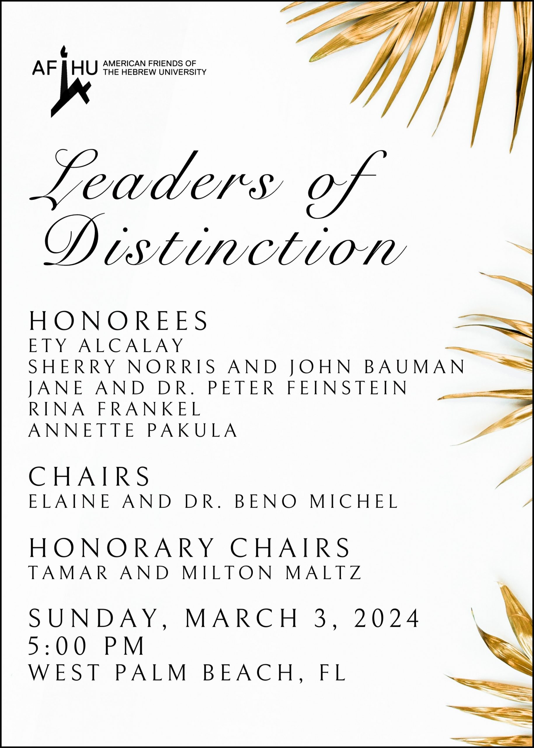 2024 Leaders of Distinction - American Friends of the Hebrew University
