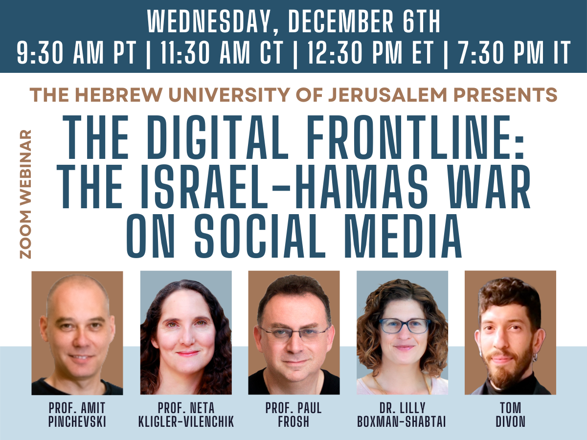 The Digital Frontline: The Israel-Hamas War on Social Media Webinar ...